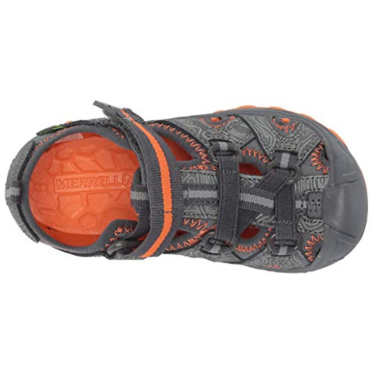 Merrell Kid's Unisex Hydro Sport Sandal, Grey/Orange,11 Big Kid