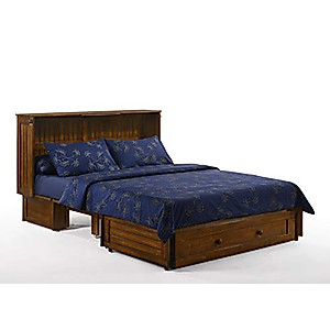 Night & Day Furniture Daisy Queen Bed & Mattress Murphy Cabinet Bed and Mattress, Black Walnut