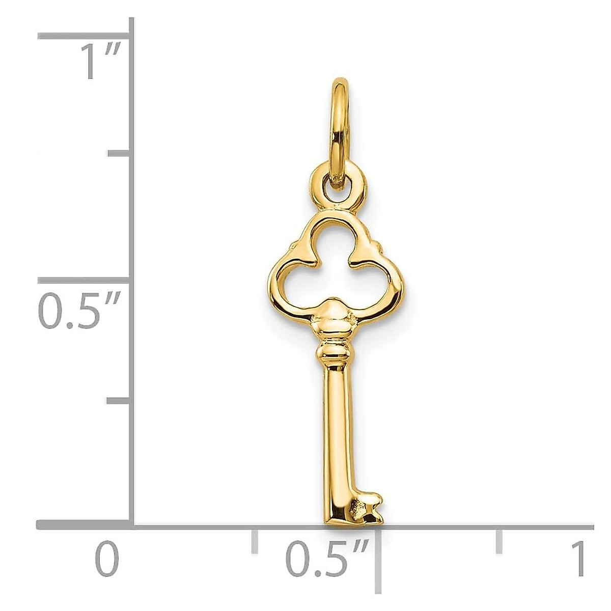 Diamond2Deal 10k Yellow Gold Key Charm (L- 22 mm W- 5 mm)