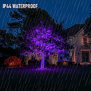 Dazzle Bright Halloween Lights, 100 LED 33 FT C6 String Lights with 8 Modes, Connectable Halloween Decorations for Indoor Outdoor for Tree Patio Party Decor (Purple)