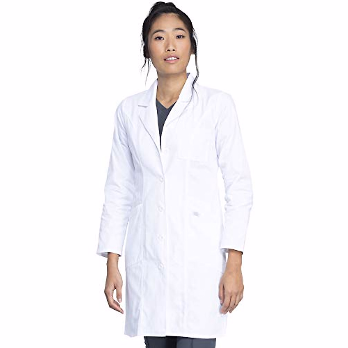 Dickies womens Professional Whites 37" Medical Lab Coat, White, Medium US