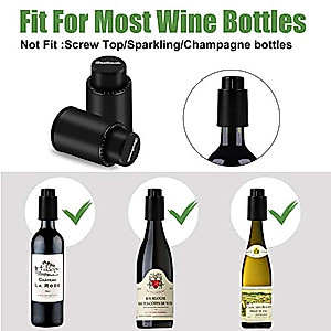 [2 PACK]Wine Bottle Stoppers, Reusable Wine Stoppers, Vacuum Wine Preserver with Time Scale Record, Wine Savers Vacuum Pump Corks Keep Wine Really Fresh, Best Gift Accessories.