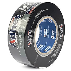 ADHES Black Duct Tape Heavy Duty Waterproof 1.88 Inch x 164 Feet (55YD) Strong Adhesive & No Residue Black Duct Tape for Indoor & Outdoor Repairs, Industrial, Professional Use