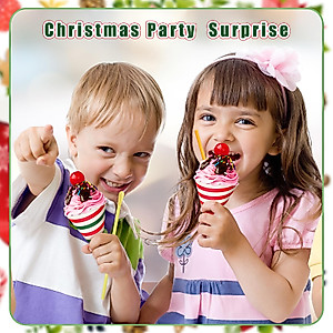 Tioncy 50 Pcs Christmas Snow Cone Cups Bulk with Straws Spoons for Kids Adults Disposable Shaved Ice Cups Paper Cone Cups Ice Cream Sorbet Cups Small Dispenser Cup Christmas Party Treat Favors(4 oz)