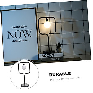 DOITOOL Sturdy Iron Base Led Desk Lamp Battery-Powered Table Lamp for Bedroom Study Decorative