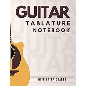 Guitar Tablature Notebook with Extra Charts: Blank Guitar Tablature Paper, Standard Tab Manuscript Paperback Chord Chart Ukulele Strumming, Circle of Fifths