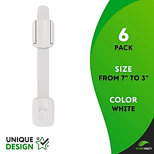 PUREVACY 6 Pack Child Safety Strap Locks. Child Locks for Cabinets No Drilling. Sticky Child Safety Drawer Locks Baby Proofing. Refrigerator Strap Lock for Kitchen