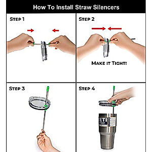 RAINIER Stainless Steel Metal Drinking Straws | Fits Yeti RTIC or Any 20 or 30 oz Tumbler| Extra Long Reusable Ecofriendly | Set of 8 Angled Straws with Silicone Silencers, Comfort Tips, 2 Brushes