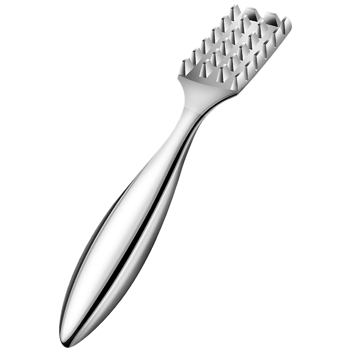 Fish Scaler 304 Stainless Steel Fish Scale Remover with 7.5'' Non-slip Handle and 24 Serrated Nails Portable Fish Descaler Tool Quick Fish Scaling Fish Scraper