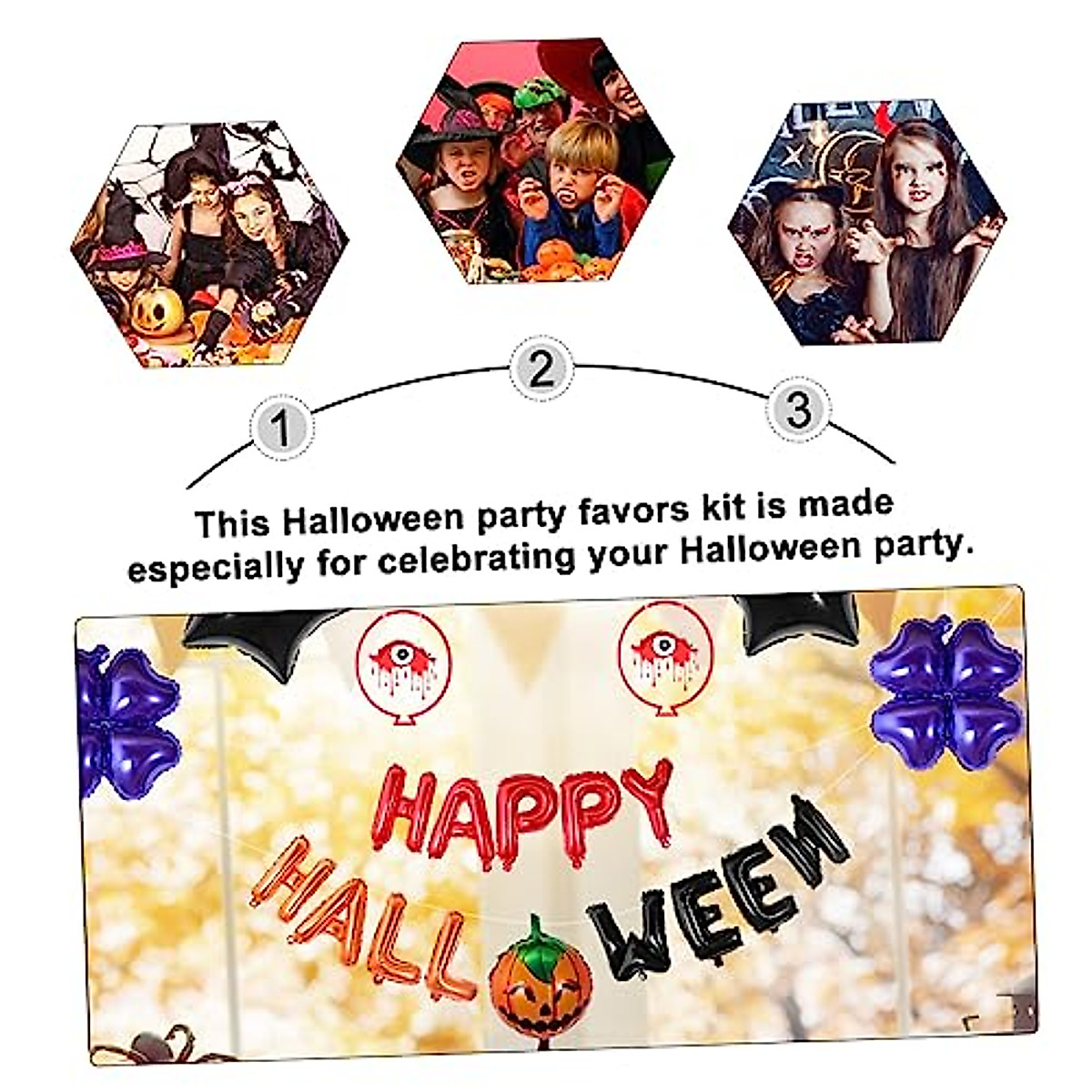 Abaodam 1 Set Set halloween balloon combination letter ballons halloween Party Supplies Halloween Star balloon black balloon Happy Halloween Balloon wreath Ladies skeleton Aluminum film