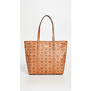 MCM Women's Toni Shopper Medium, Cognac, Tan, Graphic, One Size