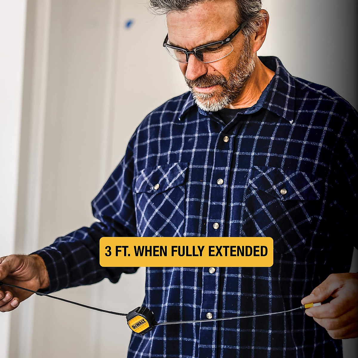 DEWALT 3 in 1 Retractable Multi Charging Cord, 3ft Fast Charger Cord, Multi Charger Adapter with Lightning/Type C/Micro USB Port for iPhones/Samsung Galaxy/PS/Tablets/More