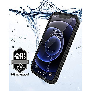 Diverbox Design for iPhone 12 Pro Max Waterproof Case with Kickstand, Durable Shockproof Phone Case Cover with Built in Screen Protector for iPhone 12 Pro max 6.7'' Only (Black)