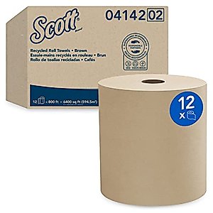 Scott Essential Hard Roll Paper Towels (04142), Natural, 800' / Roll, 12 Rolls / Case, 9,600' / Case