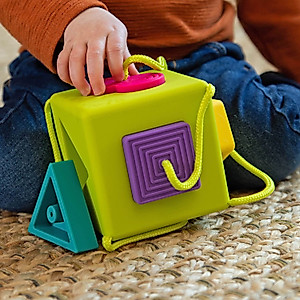 Fat Brain Toys Lil Dimpl Keychain - Orange - Popping Fidget Toy for Kids & Adults