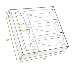 Food Bag Storage Organizer, KEPDTAI Ziplock Bag Organizer Holders Acrylic Kitchen Drawer Compatible with Ziploc, Solimo, Hefty, Glad, Gallon, Quart, Sandwich, Snack, Variety Size Bags (Clear)