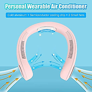 NORMIA RITA [2023 Upgraded] Personal Air Conditioner Neck Fan with Refrigeration Chip USB Poratble Fan LED Screen Fast Cool 45℉-55℉/ 3 Wind Speeds