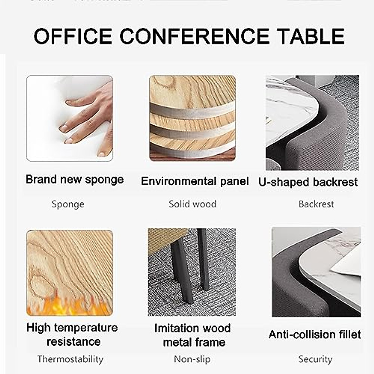 Office Conference Table Business Coffee Table Set, Kitchen Breakfast Bar Table and Chair Set, Modern Conference Room Coffee Table with Chair, Cafe Balcony Living Room Simple Dining Table ( Color : Lem