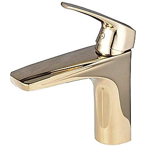 Y-LKUN Bathroom Taps Basin taps Gold Bathroom Basin Monobloc Solid Brass Hot Cold Mixer Tap