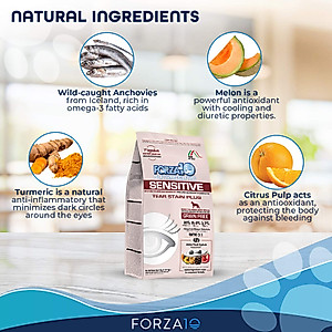 Forza10 Sensitive Tear Stain Remover Dry Dog Food, Grain Free Reduce Tear Stains Dog Eye Care Tear Stain Remover Vet Recommended, Dog Tear Stain 4 Pounds Adult Dogs