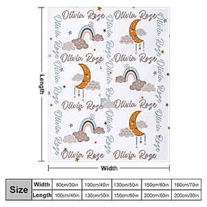 Personalized Baby Blankets for Girls with Name and Rainbow Custom Baby Blanket for Boys Newborn Toddler Gift 30"x40"