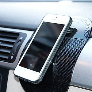 Antislip Car Dash Sticky Pads Cell Phone Dashboard Holder Non-Slip Mat HeatResistant Magic Antislip Mat for Cell Phone, CD, Electronic Devices, Keys, Sunglasses Black