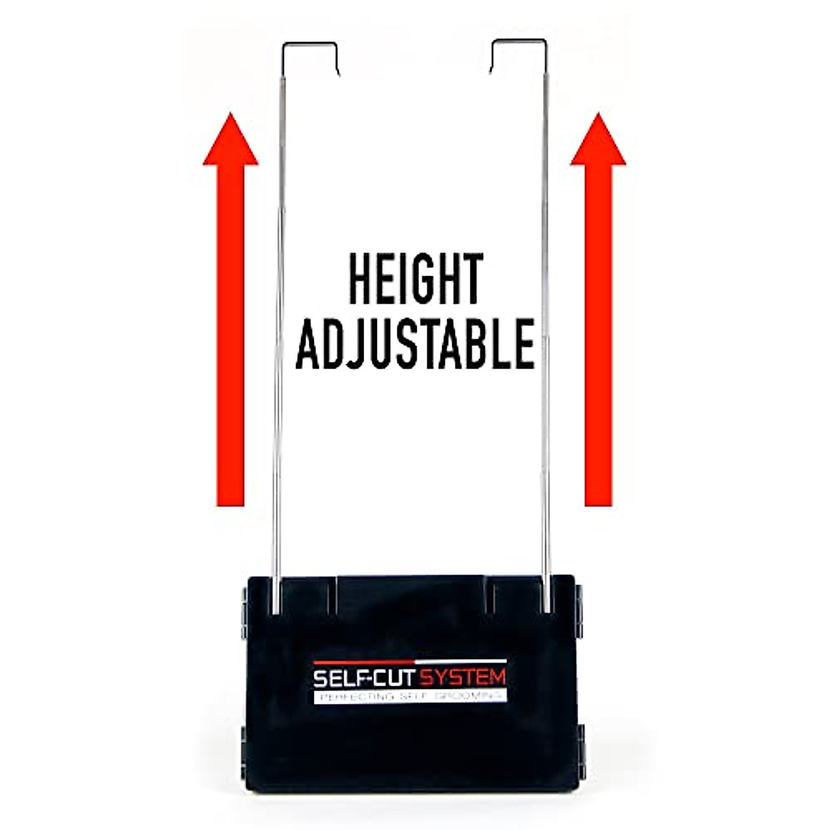 SELF-Cut System Travel Version - Three Way Mirror for Self Hair Cutting with Height Adjustable Telescoping Hooks and Free Educational Mobile App