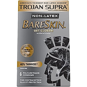 Trojan Supra Non-latex Bareskin Condoms 3 Packs of 6