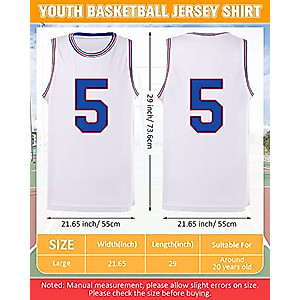 Funtery 12 PCS Men Basketball Jerseys Mesh Basketball Uniform 2XL Reversible Basketball Team Jersey for Men(White)