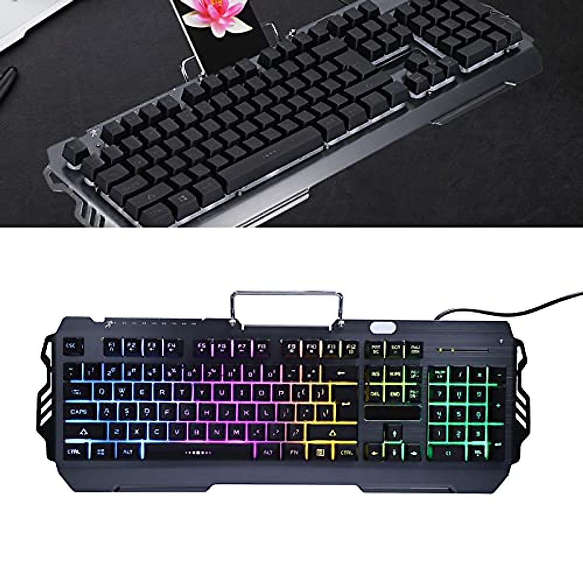 CHICIRIS Mechanical Gaming Keyboard, Aluminum Alloy Panel PC Gaming Keyboards for Home