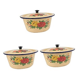 COLLBATH 3 pcs Table Household Vegetable Red Dish Side Vintage Pot Noodle Decorative Nesting Nuts Cookware Dinner Home Beating Container Bowls Camping Gadget Bowl Egg Decor Ice Tureen