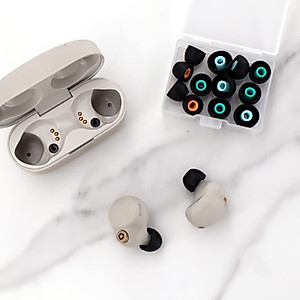 6 Pairs Replacement Ear Tips Buds for WF-1000XM5 / WF-1000XM4 / WF-C700N / WF-C500, Eartips Earbuds Flexible Soft Silicone Rubber Skin Accessories Compatible with Sony WF-1000XM5 - S/M/L White