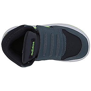 adidas Boy's Hoops 2.0 Mid Basketball Shoe, Ink/Green/Legacy Blue, 5.5 Little Kid