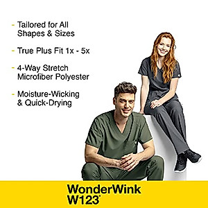 WonderWink W123 Women’s Basic V-Neck Scrub Top — Navy, Medium