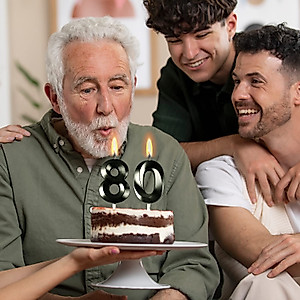 BEAN LIEVE Black Birthday Candles - Number Cake Candles, Happy Birthday Numeric Candles Number 0 1 2 3 4 5 6 7 8 9 Used for Cake Decoration on Birthday Parties and Wedding Anniversary Celebration