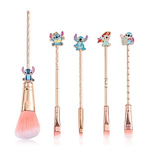 Stich Makeup Brushes Set, WeChip Anime Stich Make Up Brush Set, Stich Stuff for Girls Women（5pcs）