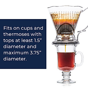 Clever Coffee Dripper and Filters, Large 18 oz, Original Classic Design, Safe BPA Free Plastic, dripper coffee maker, drip coffee maker pour over, 100 filters, coaster and lid