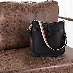 Montana West Crossbody Bags for Women Trendy Purses and Handbags Designer Bucket Shoulder Bag with 2 Adjustable Guitar Strap,MWC-177BK