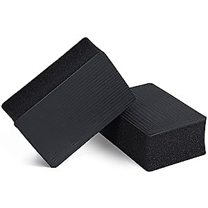2 Pack Clay Block for Auto Detailing Car Surface Cleaning by WEST HORSE - Clay Bar Sponge - Clay Car Faster (4.6 in. x 3.5 in. x 1.7 in.) , Black