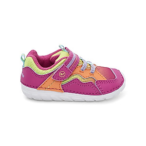 Stride Rite Baby Girls Soft Motion Kylo Athletic Sneaker, Pink/Neon, 3.5 Wide Infant