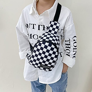 Suillty Small Print Chest Bag Pack Sling Shoulder Purse Crossbody Bag for Boys Girls Travel Hiking Outdoor