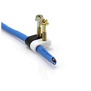 THE CIMPLE CO - Single Coaxial Cable Clips, Cat6, Electrical Wire Cable Clip, 1/4 in (6 mm) Screw Clip and Fastener, Black (100 Pieces per Bag)