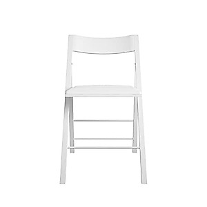 CoscoProducts COSCO Modern Slim Line Vinyl Padded Folding Chair, White