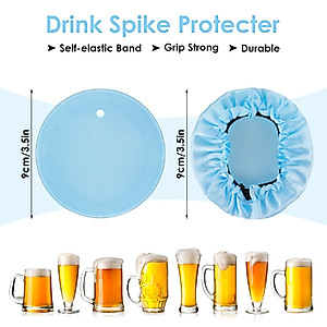 Lusofie 4 Pack Drink Covers for Alcohol Protection with Straw Hole Universal Cup Covers for Drinks, Prevent Drink Getting Spiked at Bar Party(4 Colors)