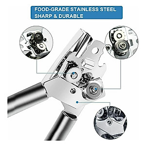Stainless Steel Can Opener, Three-In-One Multifunctional Can Opener, Manual Powerful Can Knife, The Bottle Opening Can Be a Strong Professional Chef Suitable For Opening Various Cans