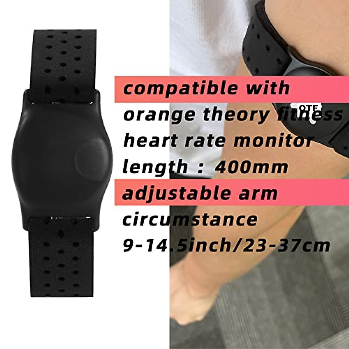 Fitcent Replacement Armband Strap Compatible with OTF, OTF Burn, Orange Theory Fitness, OT Beat Heart Rate Monitor Band… (1)…