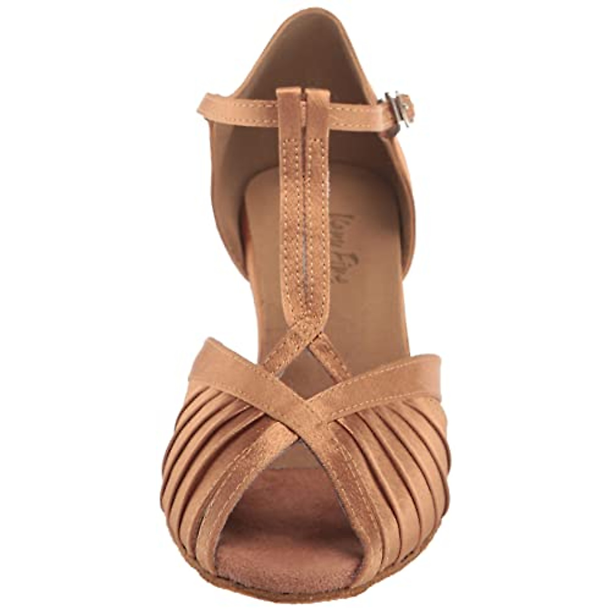 Very Fine Womens Dance Shoe Gabriella Bachata Swing Salsa Latin Ballroom Brown Satin 2.5" Heel US 10 M