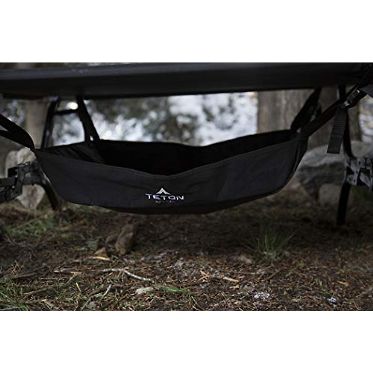TETON Sports Under Cot Storage; Perfect Companion to the TETON Sports Camping Cots; A Must Have for Camping Cot Users; Storage Organizer for Under Your Cot , Black, 25.5 x 23.5 x 5"