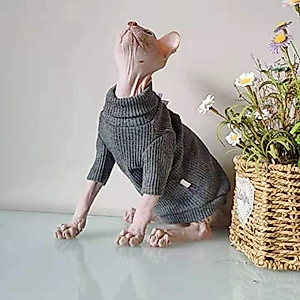 Sphynx Cat Clothes Comfortable and Soft Sweater Hairless Cat Sphynx,Devon, Connis Cat Autumn and Spring Clothes for Cats & Small Dogs (L, Pink)
