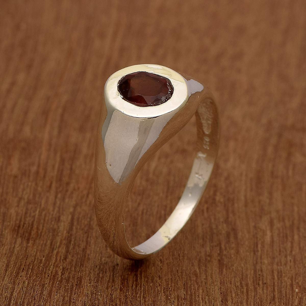 Shine Jewel Red Blood Garnet Solitaire Ring 925 Sterling Silver Dainty Stacking Ring (8)